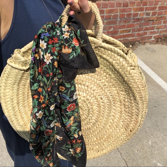 Bags | Handmade French Moroccan Round Rattan Tote | Poshmark